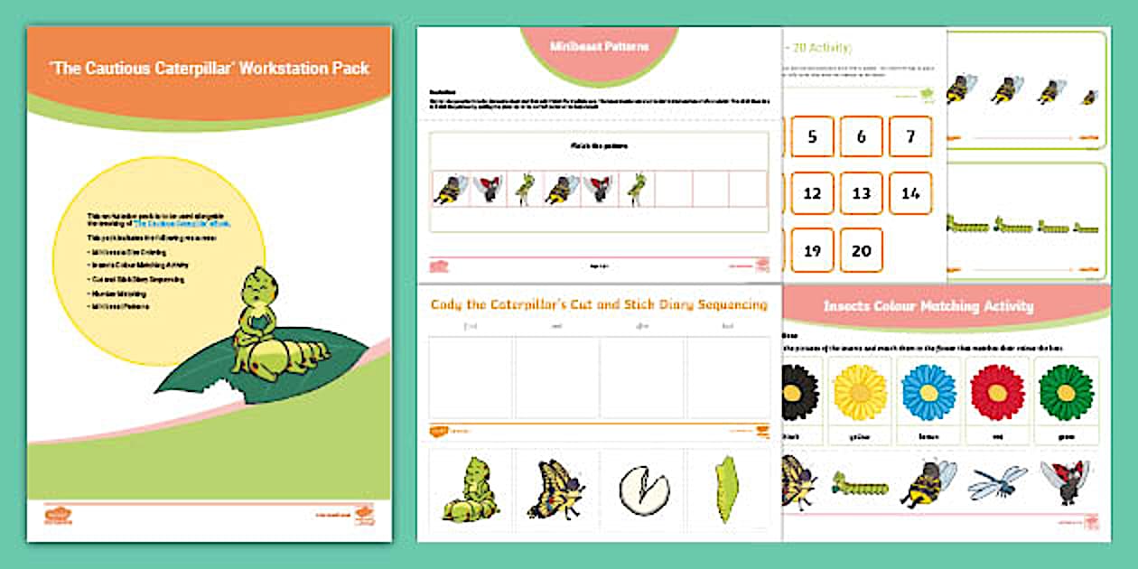 Cautious Caterpillar Workstation Pack (teacher made)