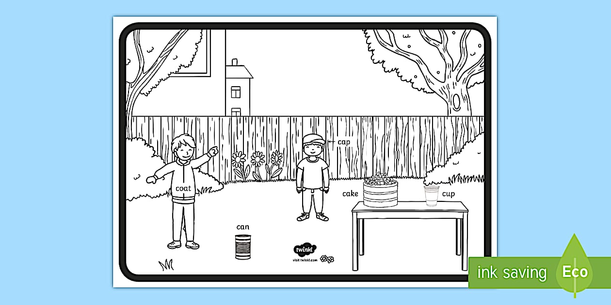 Word Initial C Production Coloring Scene Activity - Word Initial v ...