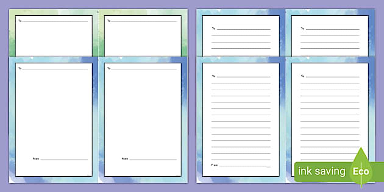 Watercolour Card Inserts - Twinkl - KS1 (teacher made)