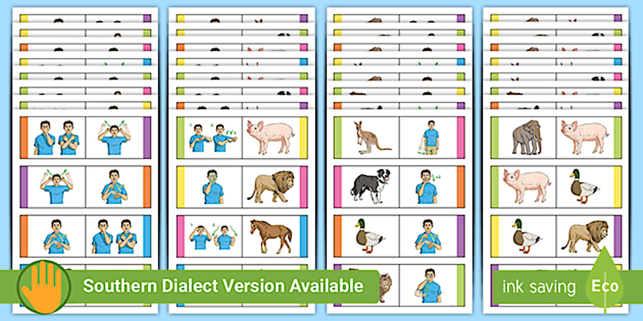 Auslan Animal Dominoes | Teaching Resources