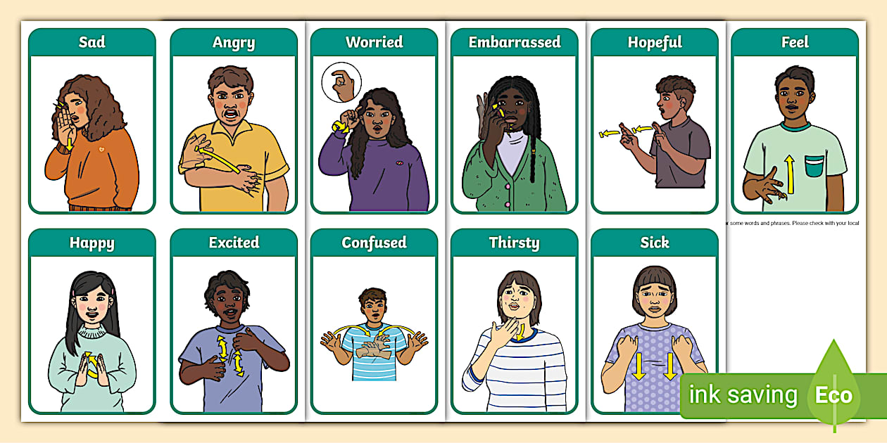 NZSL Emotions Flashcards (teacher made) - Twinkl