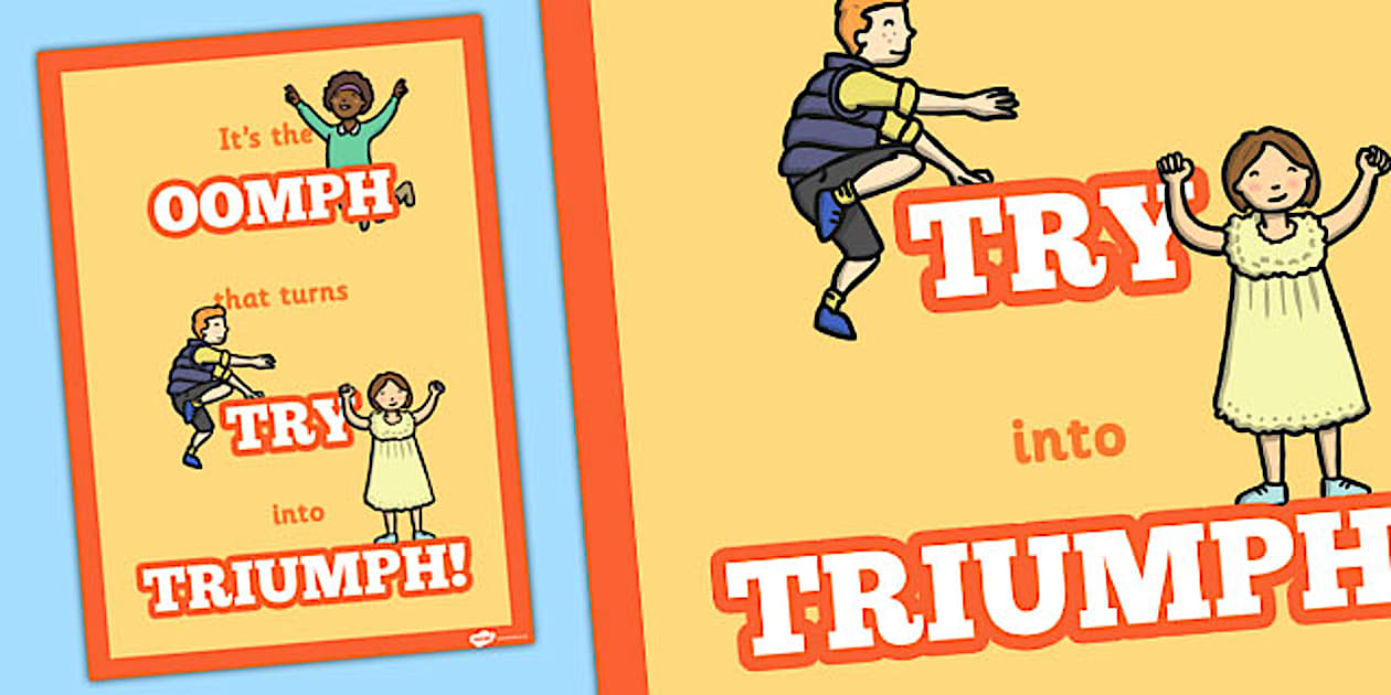 Cursive Triumph Motivational Poster (teacher made) - Twinkl
