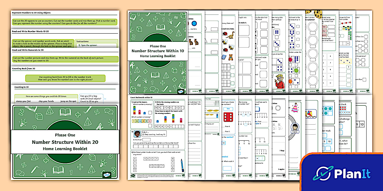 During the first 6 months Number Structure Home Learning Booklets