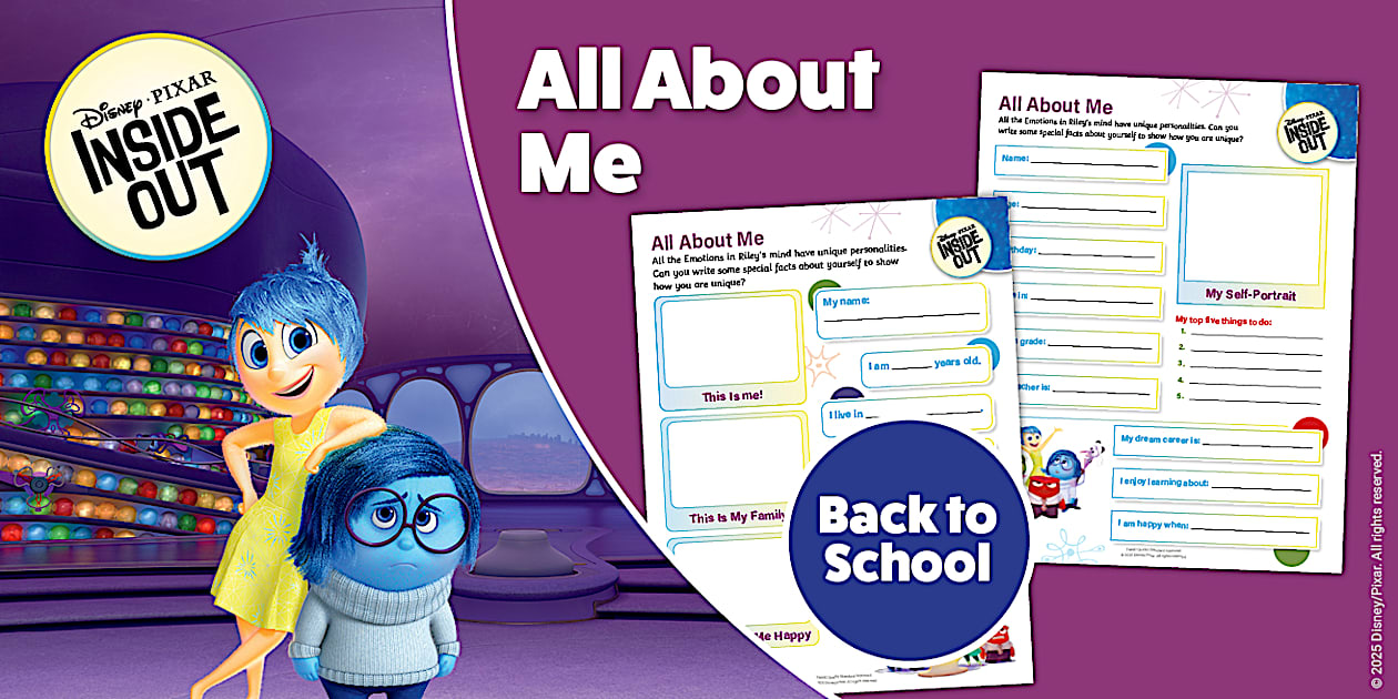Inside Out: All About Me Worksheets (Teacher-Made) - Twinkl