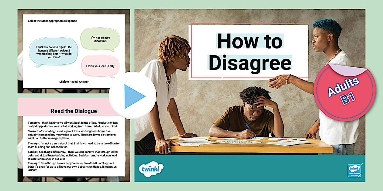 ESL How To Disagree PowerPoint [Adults, B1] (teacher made)