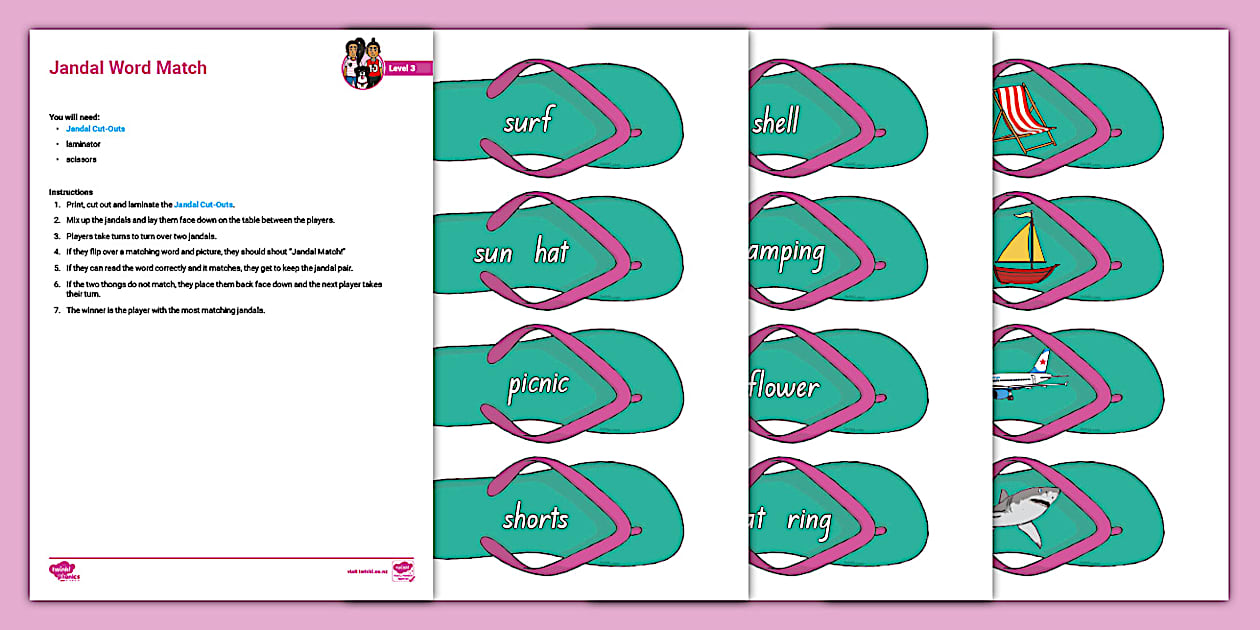 Level 3 Jandal Word Match