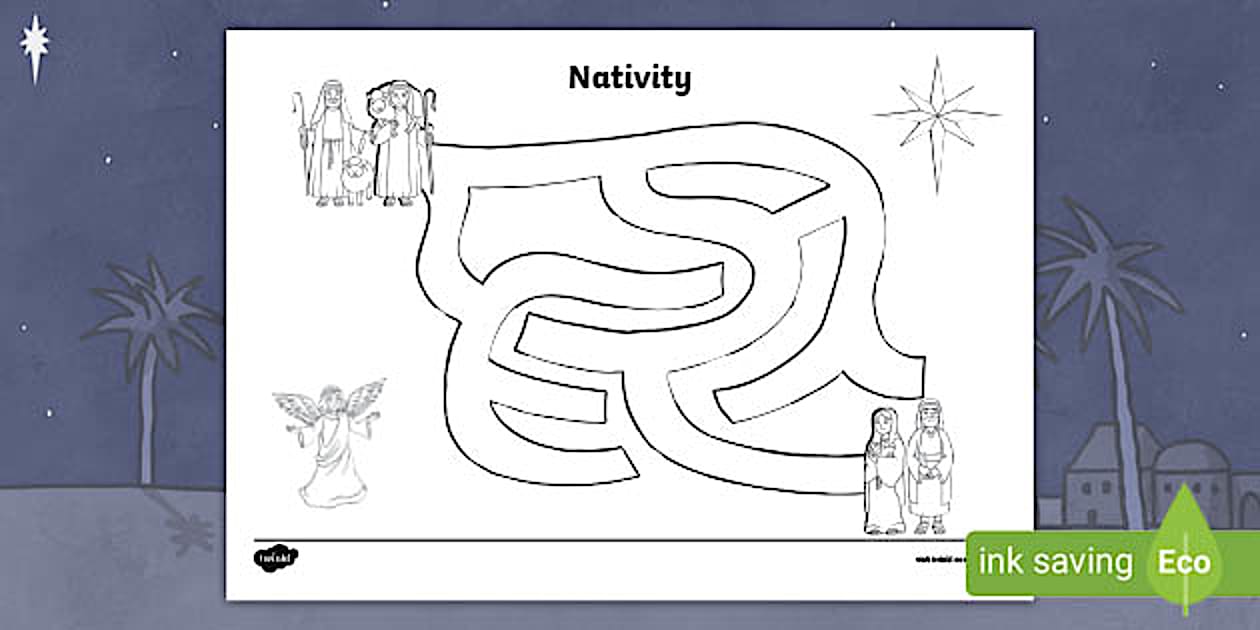 Nativity Maze Worksheet / Worksheet (teacher made) - Twinkl