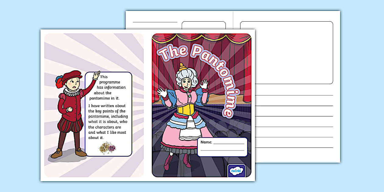 Pantomime Programme Template (teacher made) - Twinkl