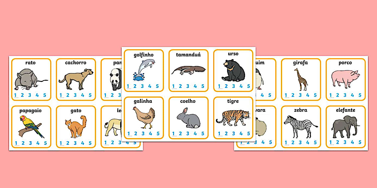 Cartões com animais- Divisão silábica (Teacher-Made)