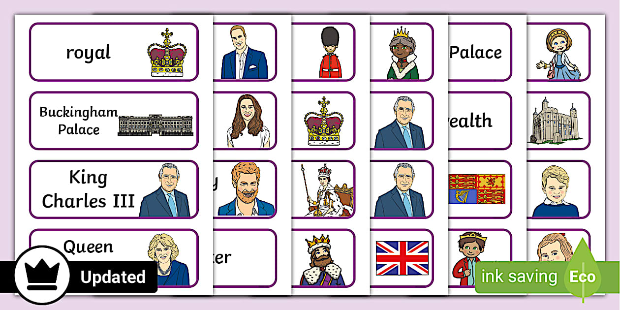Cursive Royal Family Word Cards (professor feito) - Twinkl