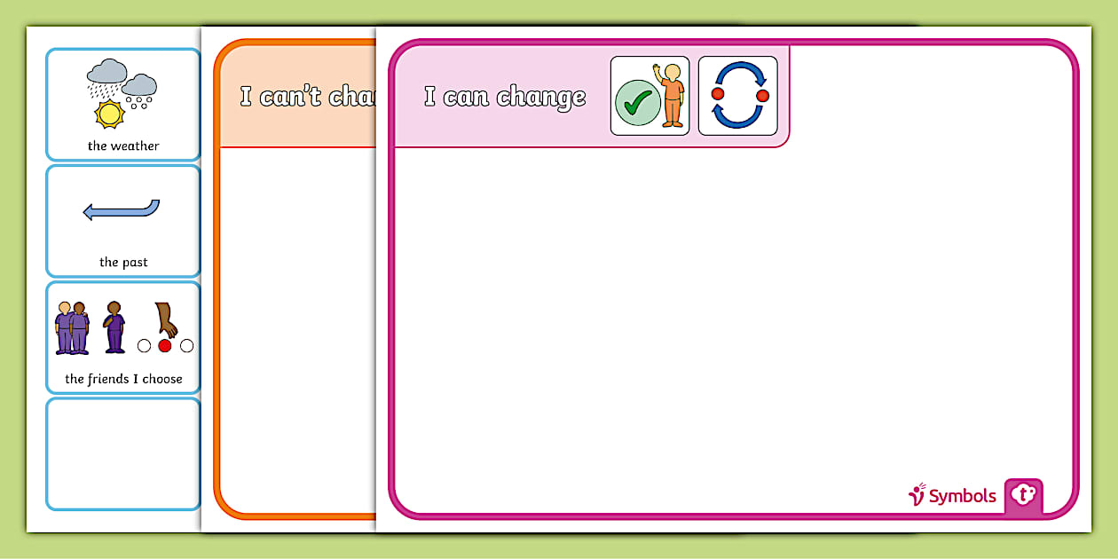 Twinkl Symbols: What I Can and Can't Change Sorting Activity