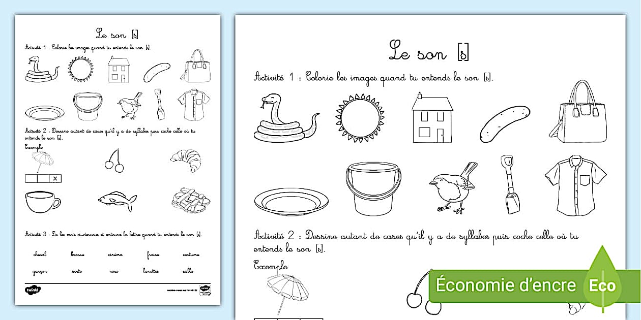 Feuille d'activités : Le son [s] (Teacher-Made) - Twinkl