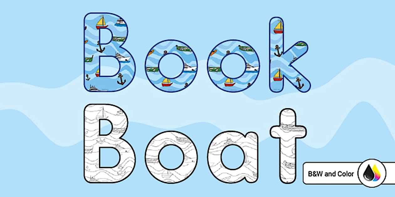Book Boat Letter Cutouts (teacher made) - Twinkl