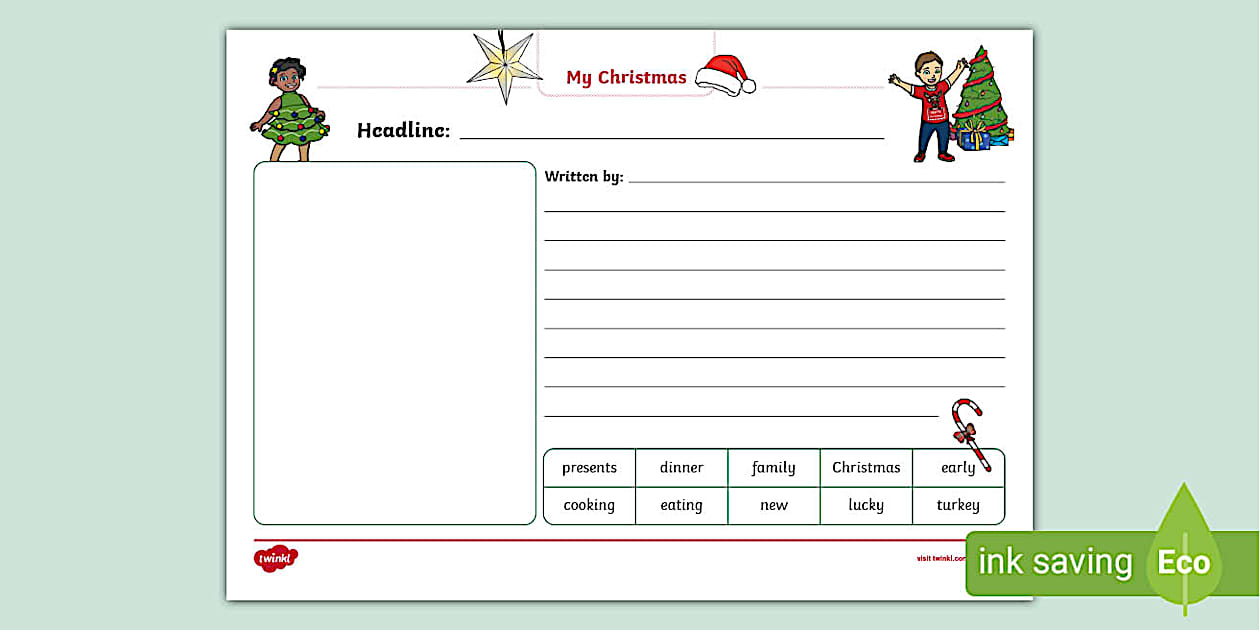 Christmas Recount Newspaper Template (Teacher-Made) - Twinkl