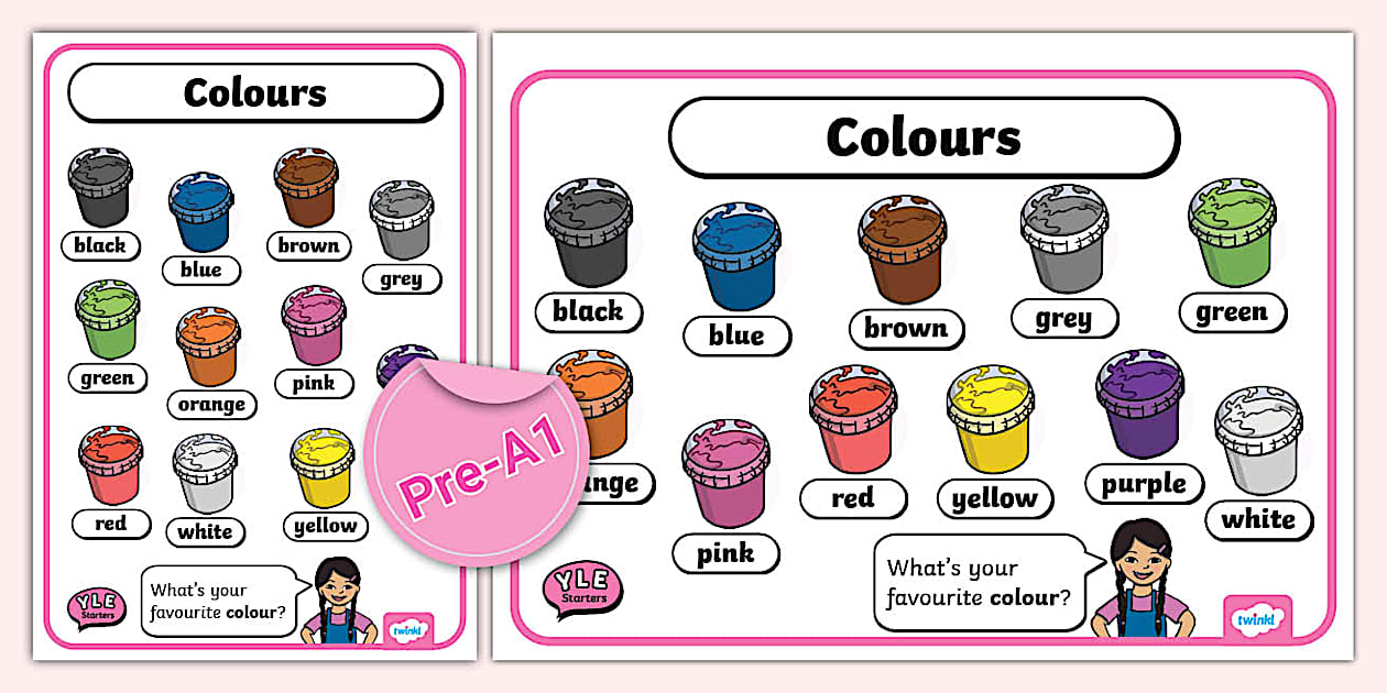 YLE Starters - Vocabulary Poster (Colours) (Lehrer gemacht)