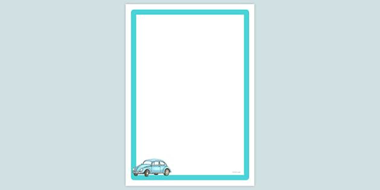 Simple Blank Clean Car Page Border | Page Borders | Twinkl