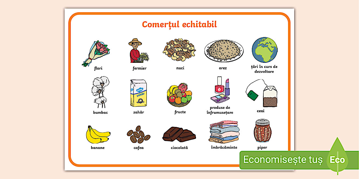 Comerț echitabil – Planșă cu vocabular - Twinkl