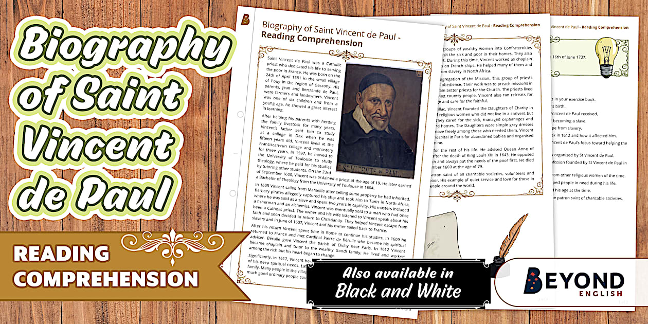 Biography of Saint Vincent de Paul - Reading Comprehension
