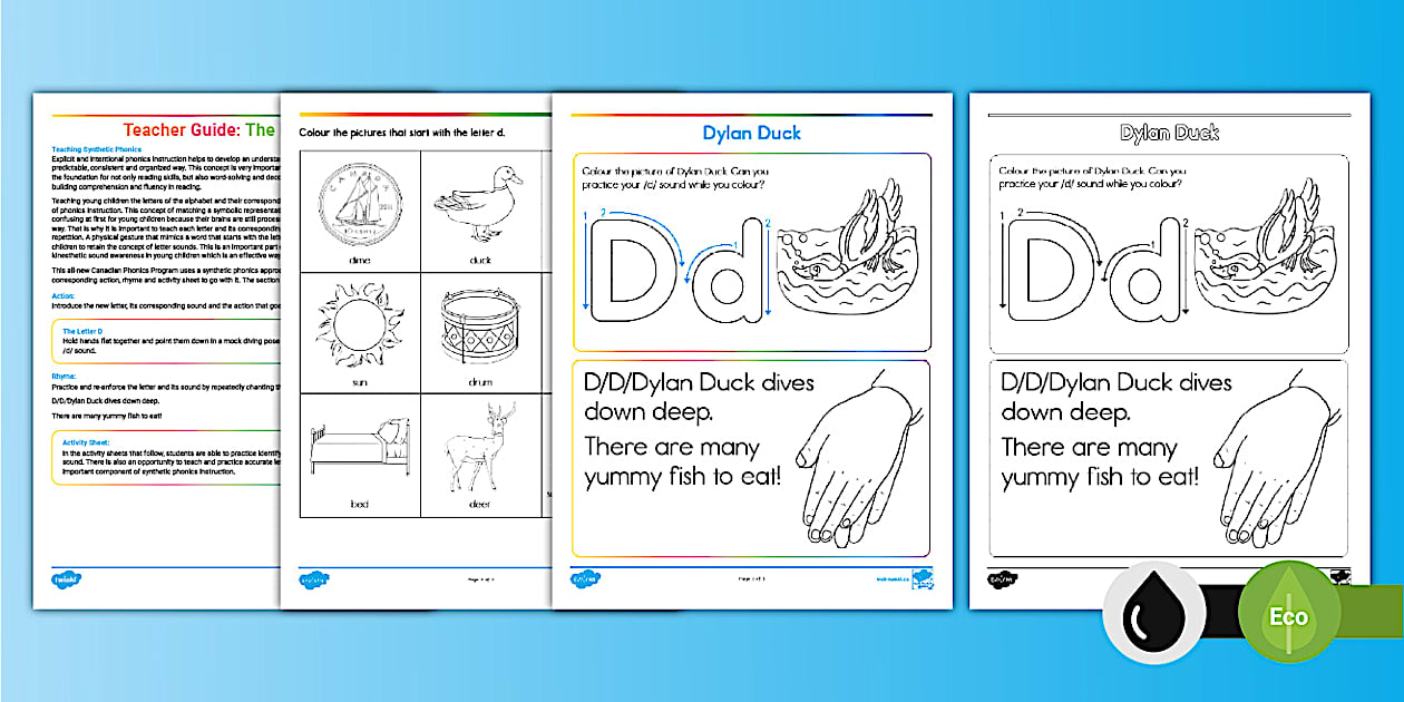 Letter D Phonics Worksheets | Phonics Canada (teacher made)