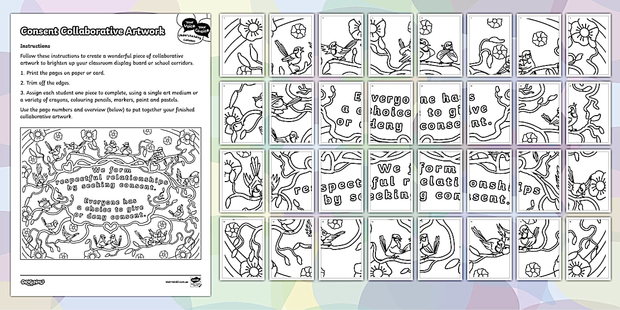 Understanding Consent Collaborative Artwork - Twinkl Art