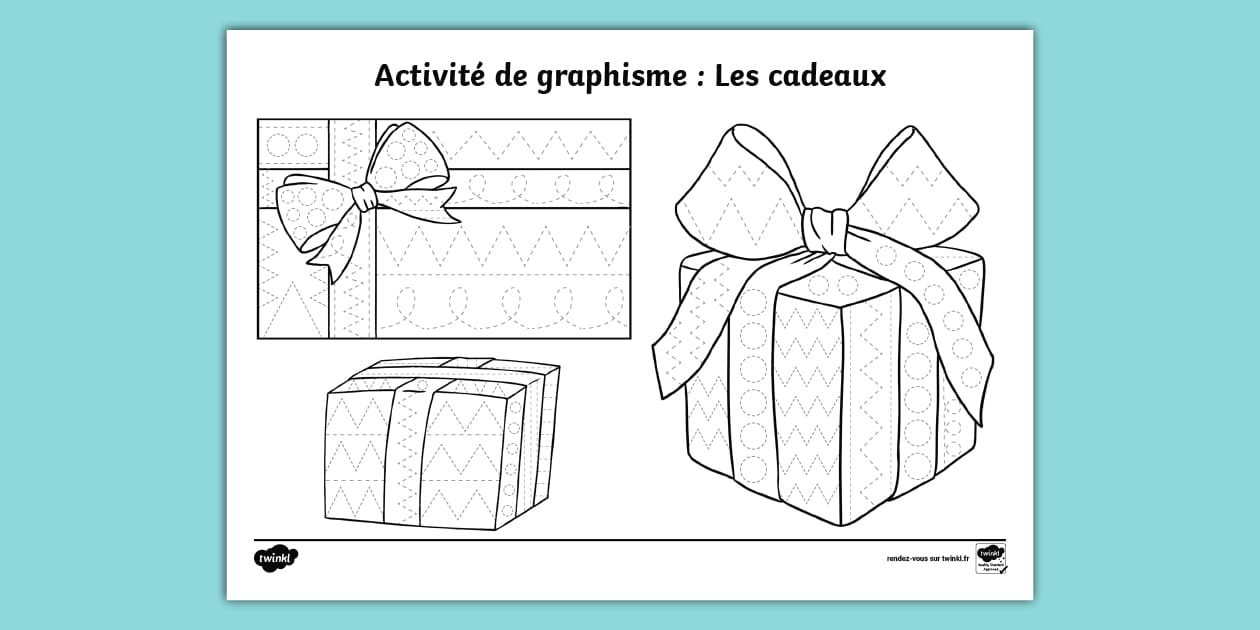 Activité de graphisme : Les cadeaux - Twinkl