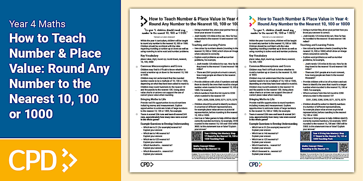 How to Teach Number and Place Value in Year 4: Round Any Number to the ...