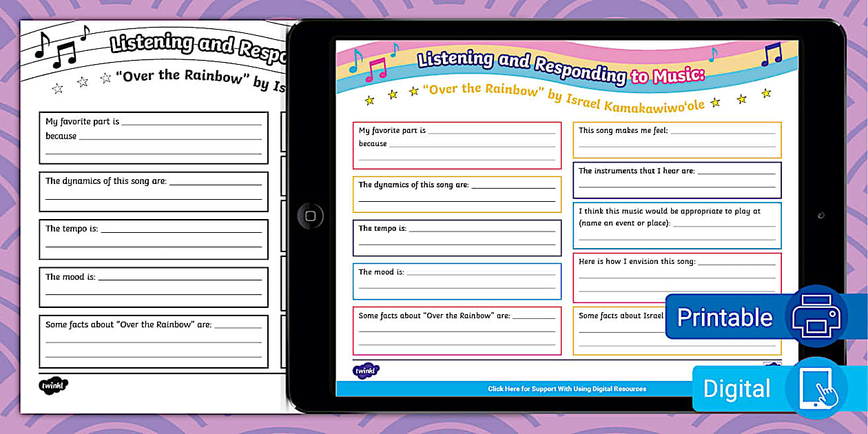 Responding to Music: Over the Rainbow by Kamakawiwoʻole