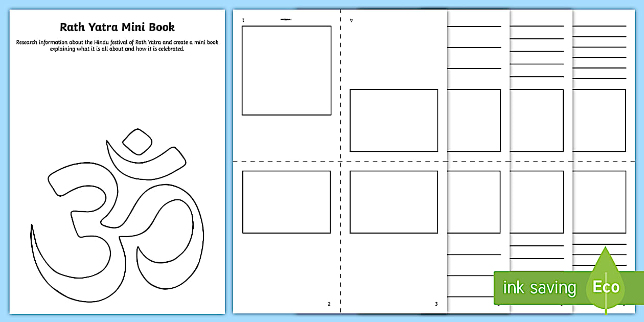KS2 Rath Yatra Mini Book Worksheet / Worksheet - Twinkl