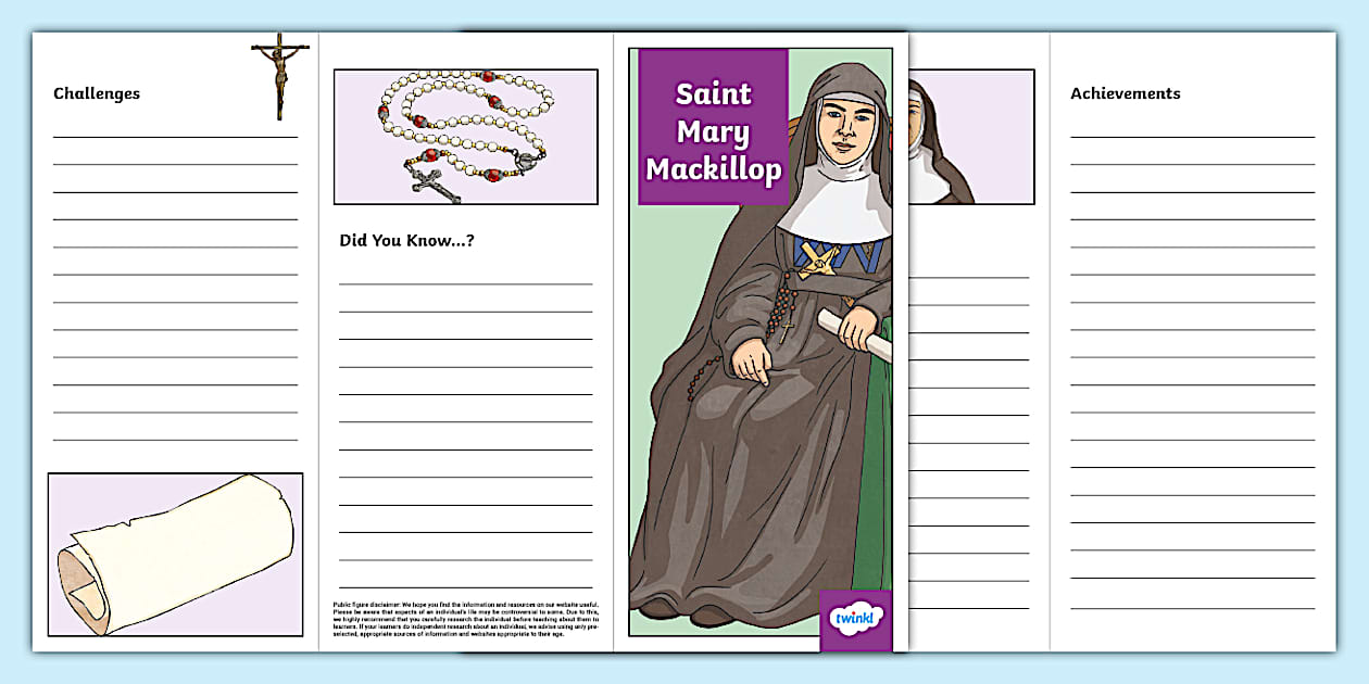 Saint Mary MacKillop Leaflet Template