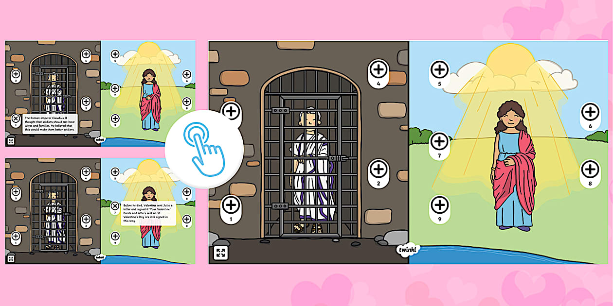 The Story of Saint Valentine Interactive Hotspots Activity