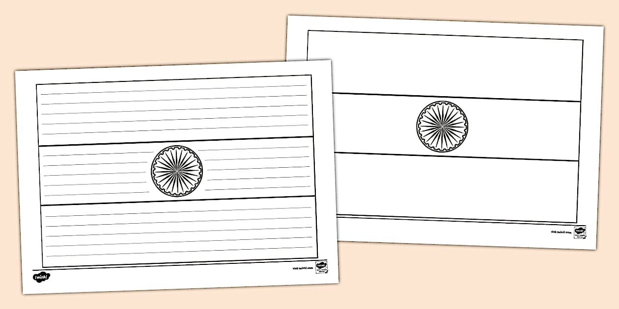 Flag of India Writing Template (teacher made) - Twinkl