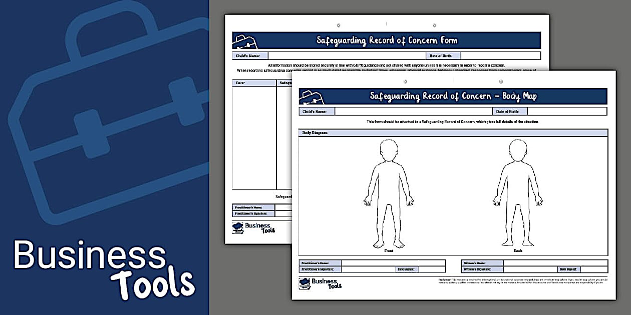 Safeguarding Record of Concern Form for Childcare Settings