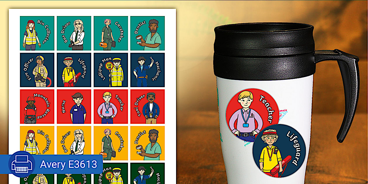 Cool Colours People Who Help Us - Vocabulary Stickers