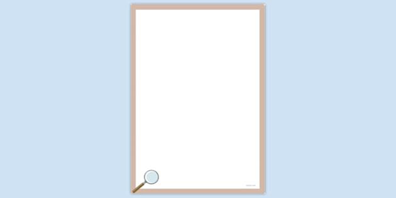 Simple Blank Magnifying Glass Page Border | Page Borders