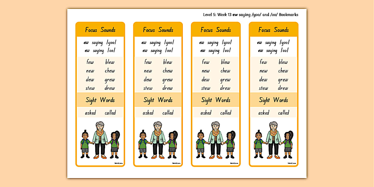 Phonics: Level 5: Week 13: Focus Word Bookmarks - Twinkl