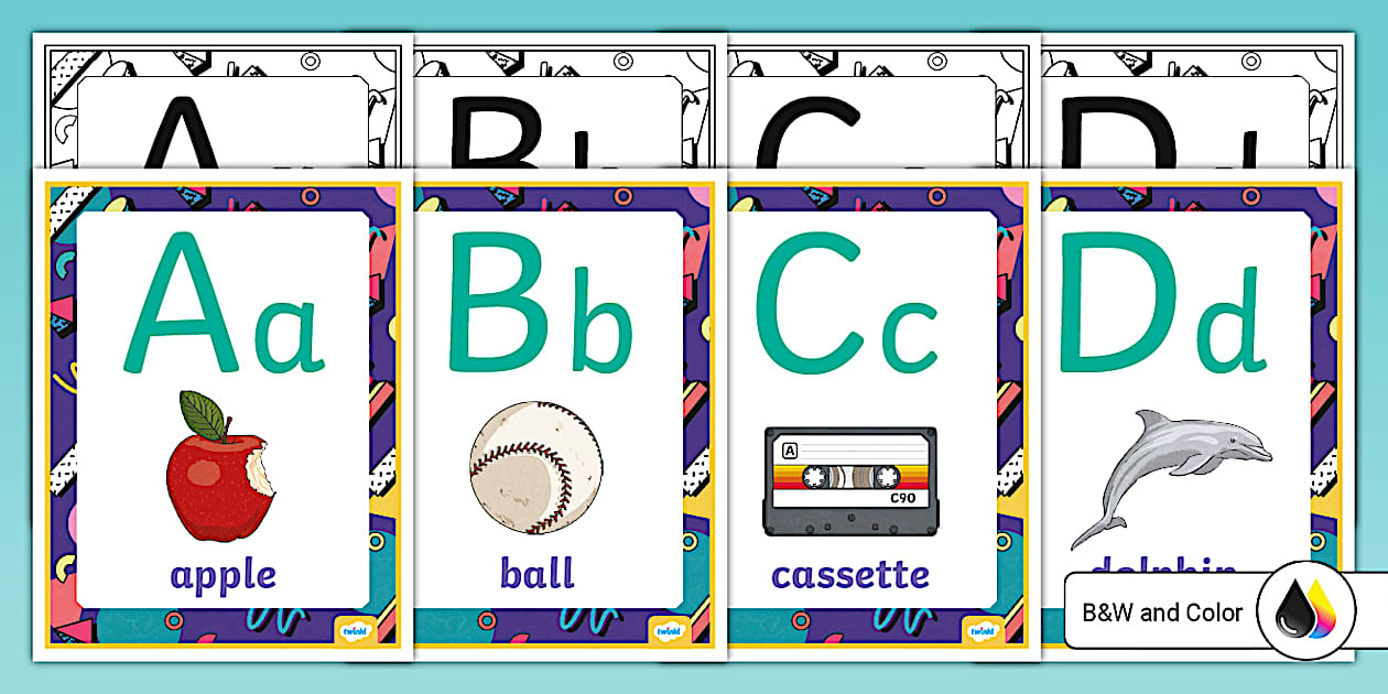 90s Theme Alphabet Posters (teacher made) - Twinkl