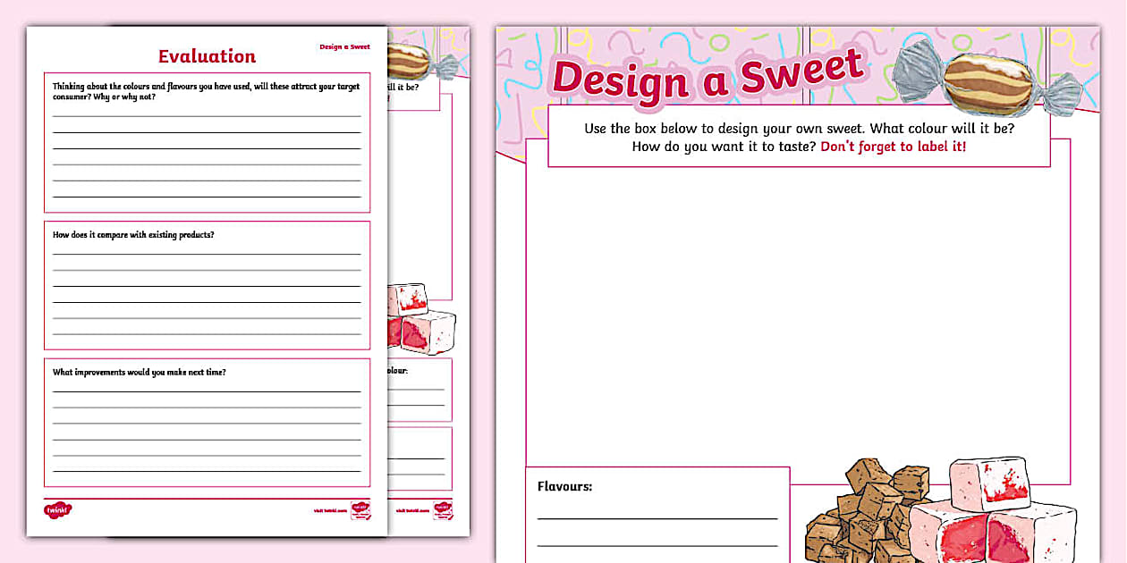 KS2 Design a Sweet Worksheet (teacher made) - Twinkl