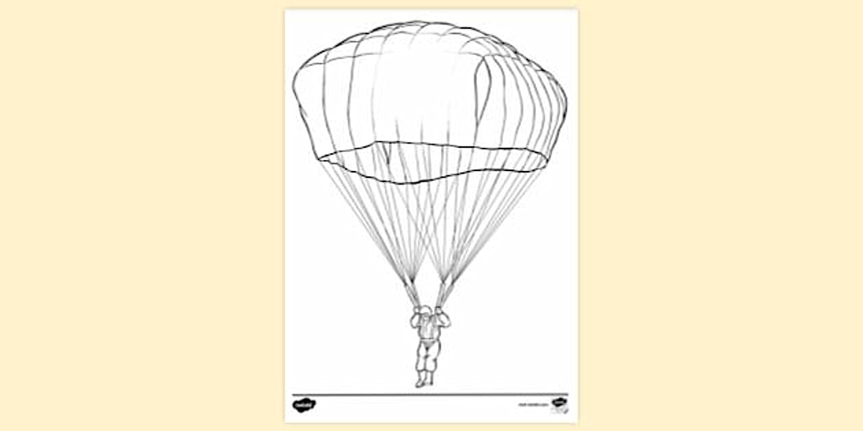 Parachute With Spaces Colouring Sheet | Colouring Sheets
