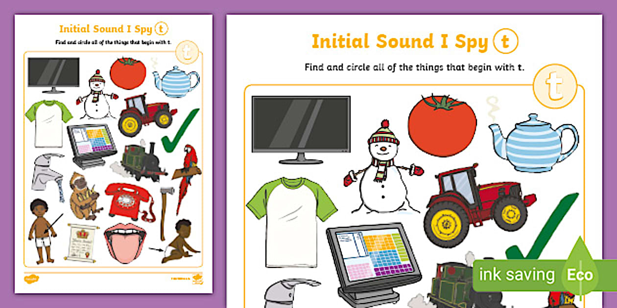 Initial Sounds I Spy Activity: Letter t (teacher made)