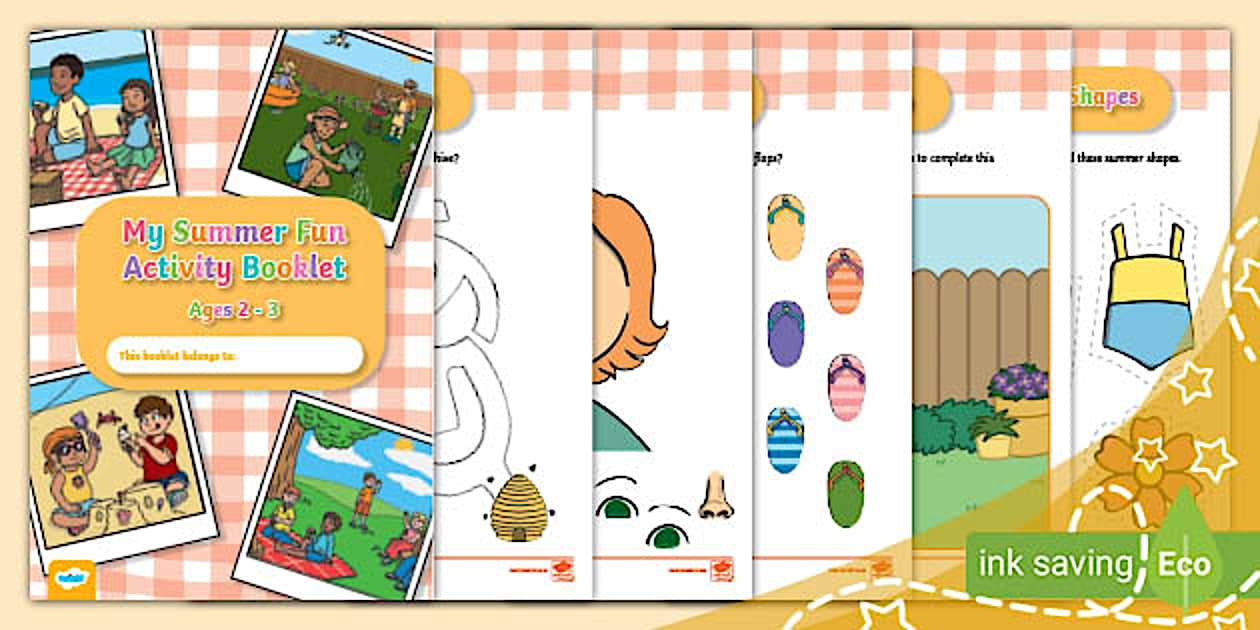 My Summer Fun Activity Booklet Ages 2 - 3 (teacher made)