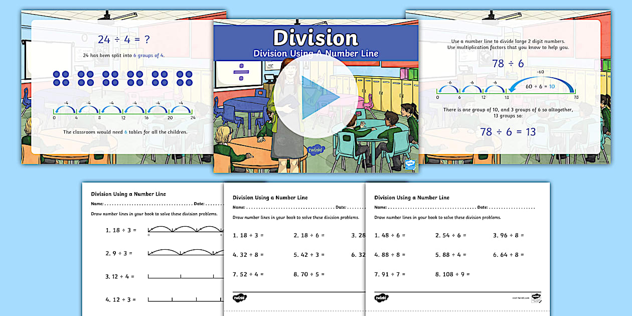 Using a Number Line Differentiated Division Lesson Plan Y3