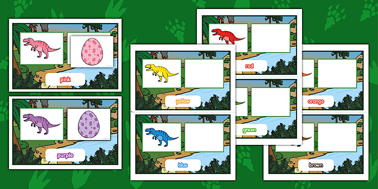 Early Childhood Dinosaurs Color Matching Busy Bag Worksheet