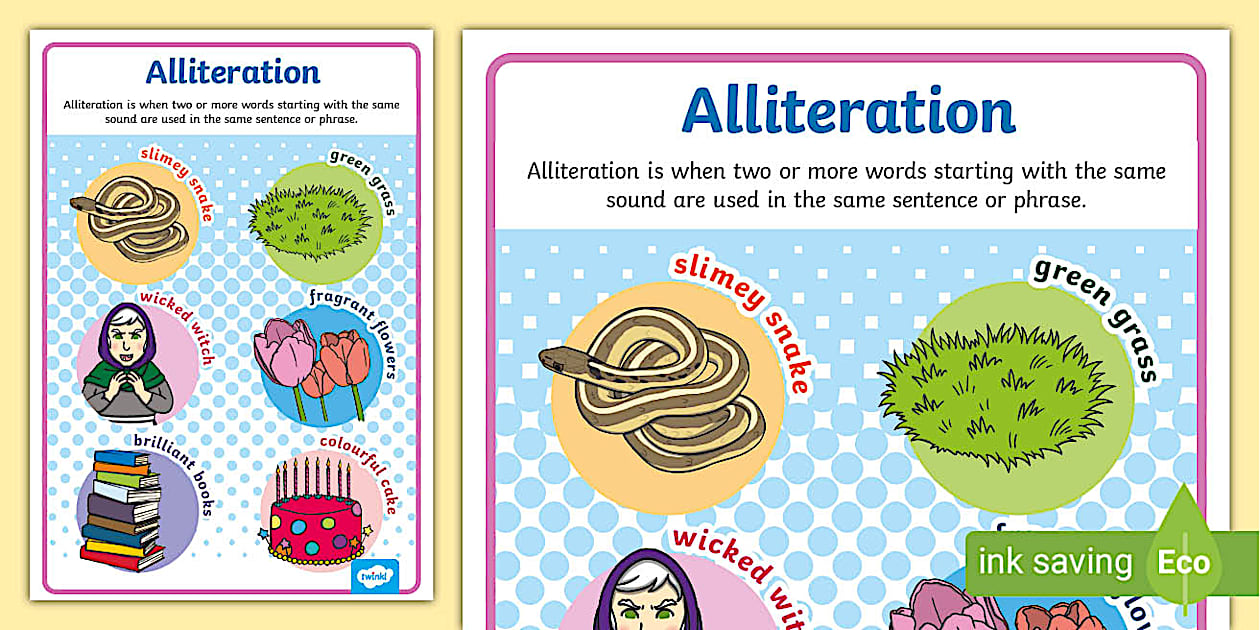 KS1 Alliteration Display Poster (teacher made) - Twinkl