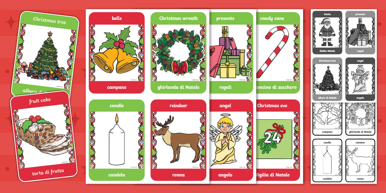 Flashcards del vocabolario di Natale (teacher made) - Twinkl