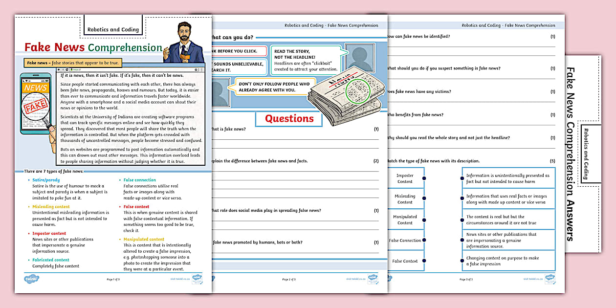 Robotics and Coding - Fake News Comprehension (teacher made)