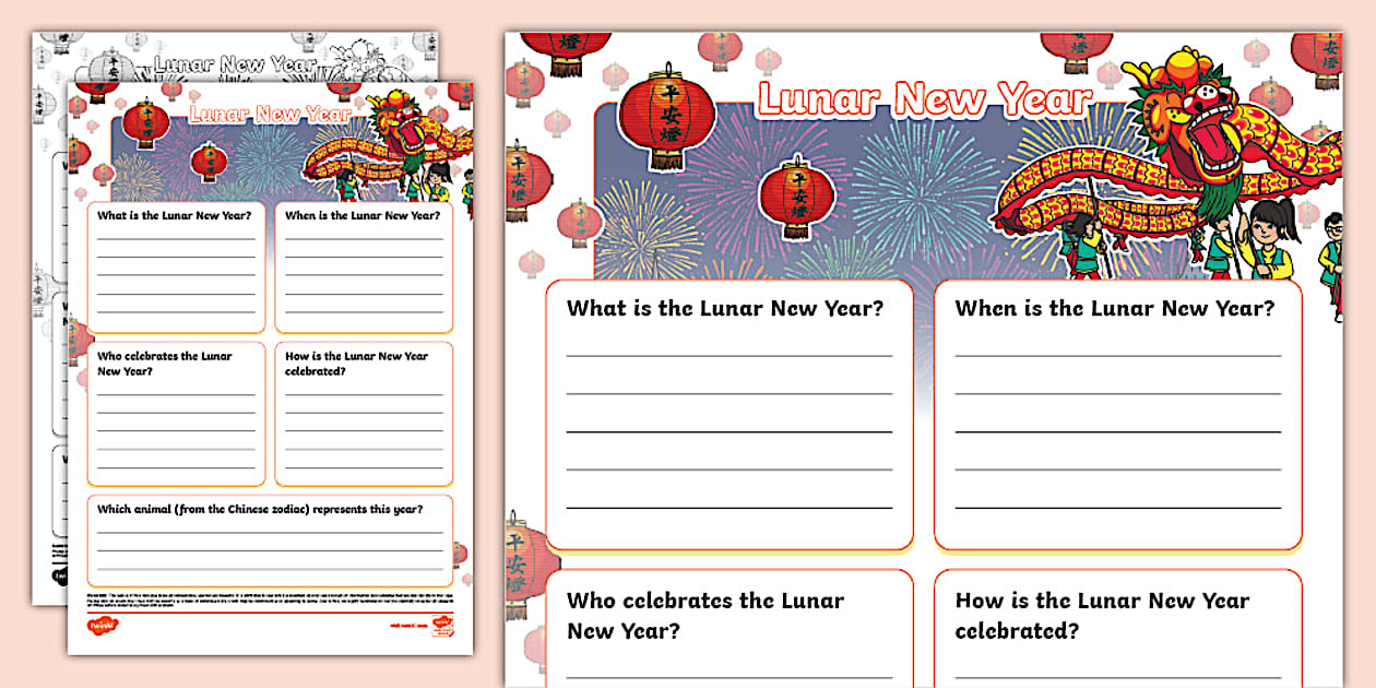 Lunar New Year Fact File Template (teacher made) - Twinkl