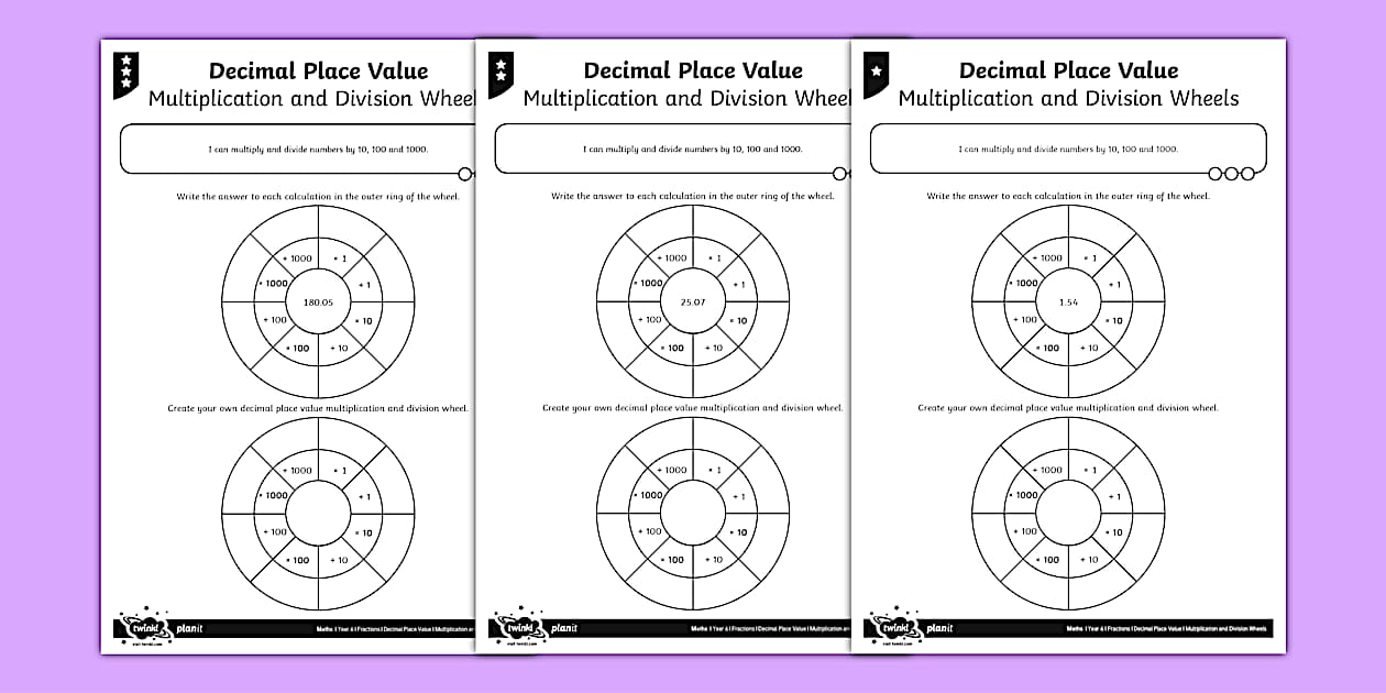 PlanIt Maths Y6 Fractions: Decimal Place Value Home Learning Tasks