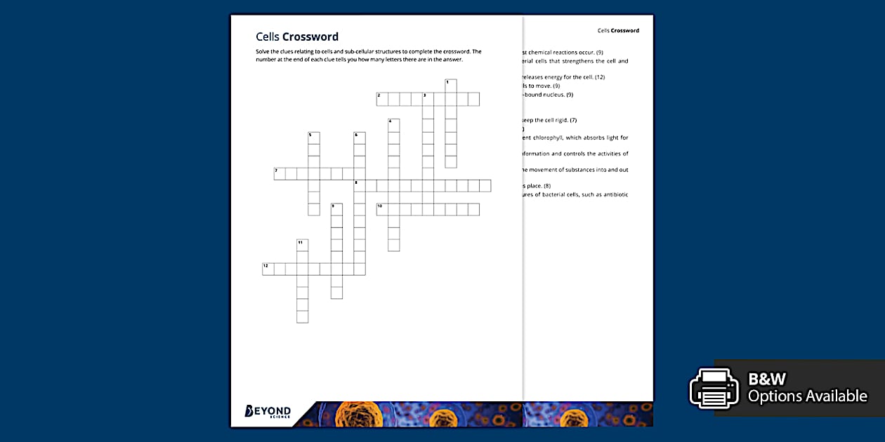 Cells Crossword Activity | Twinkl Biology (teacher made)