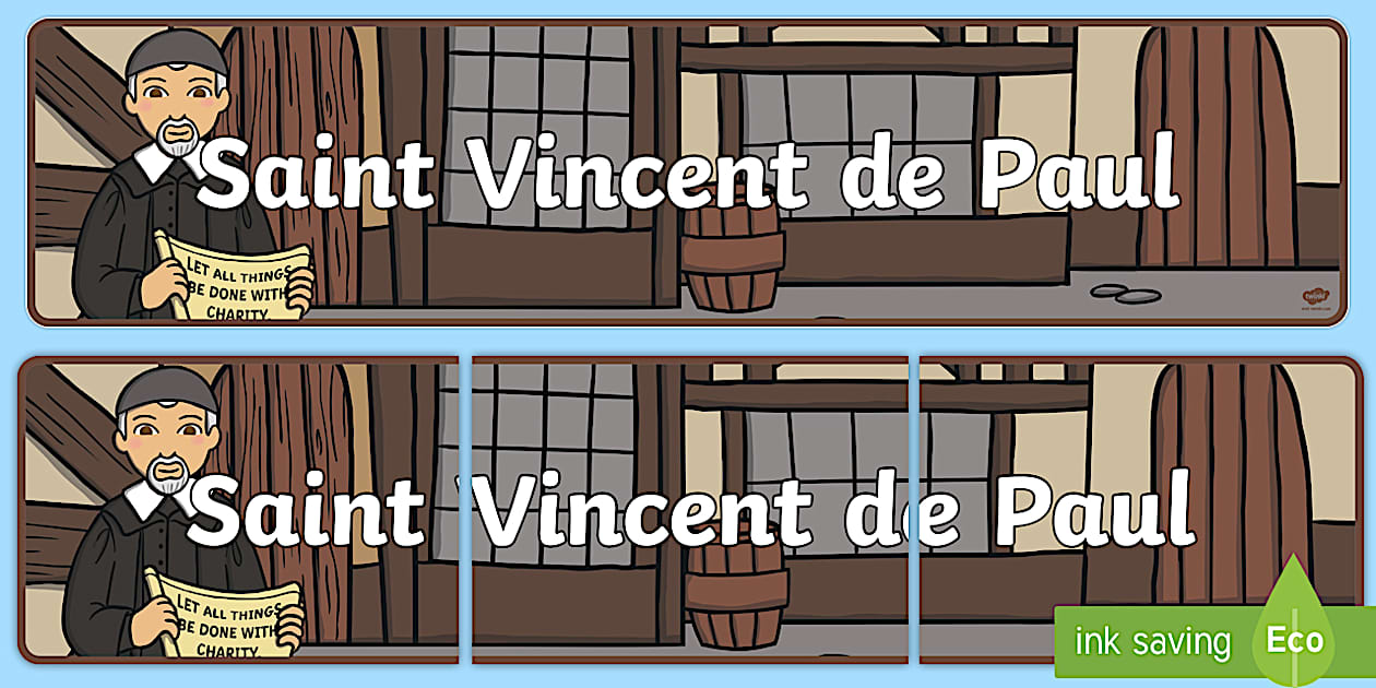 Cursive Saint Vincent de Paul Display Banner - Twinkl