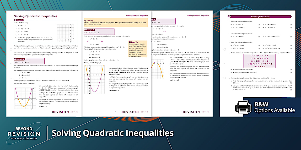 👉 Solving Quadratic Inequalities (Hecho por educadores)